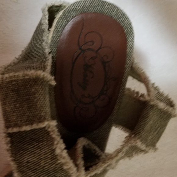 Matty | Shoes | Matty Avery Olive Textile Frayed Strap Platforms | Poshmark